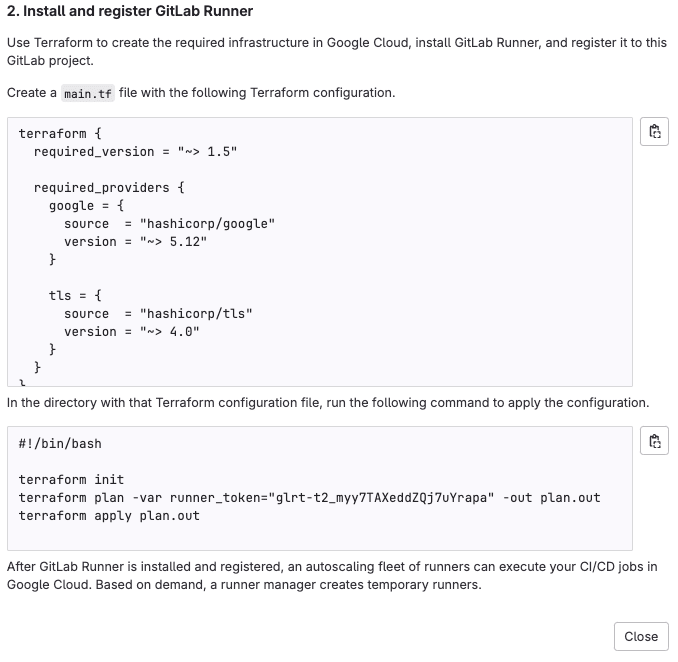Provision group runners with Google Cloud Platform and GitLab CI